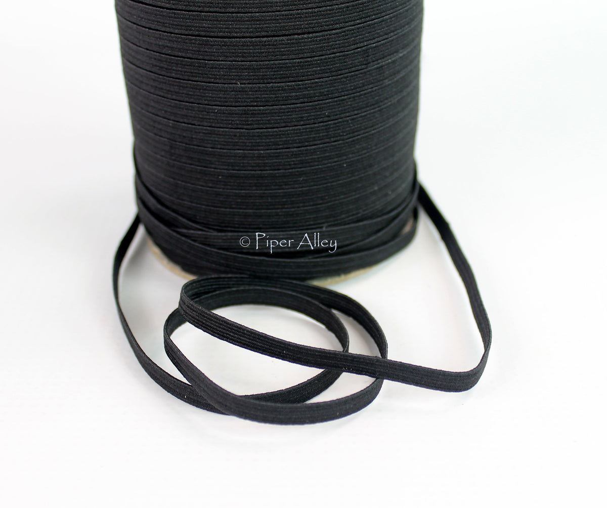 Black 1/4" Skinny Elastic BTY – Piper Alley Bow Supplies